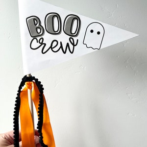 Boo Crew Pennant Flag, Halloween Party Printable, DIY Pennant ...