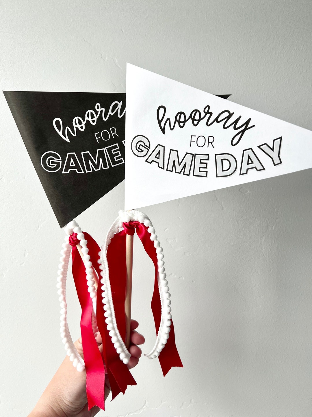 Hooray for Game Day Pennant Flag, DIY Pennant, Sports Banner, Printable ...