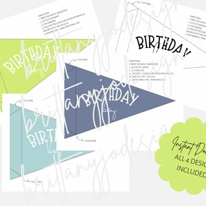 Birthday Boy Pennant Flag, Printable Pennant, Birthday Banner, Pennant ...