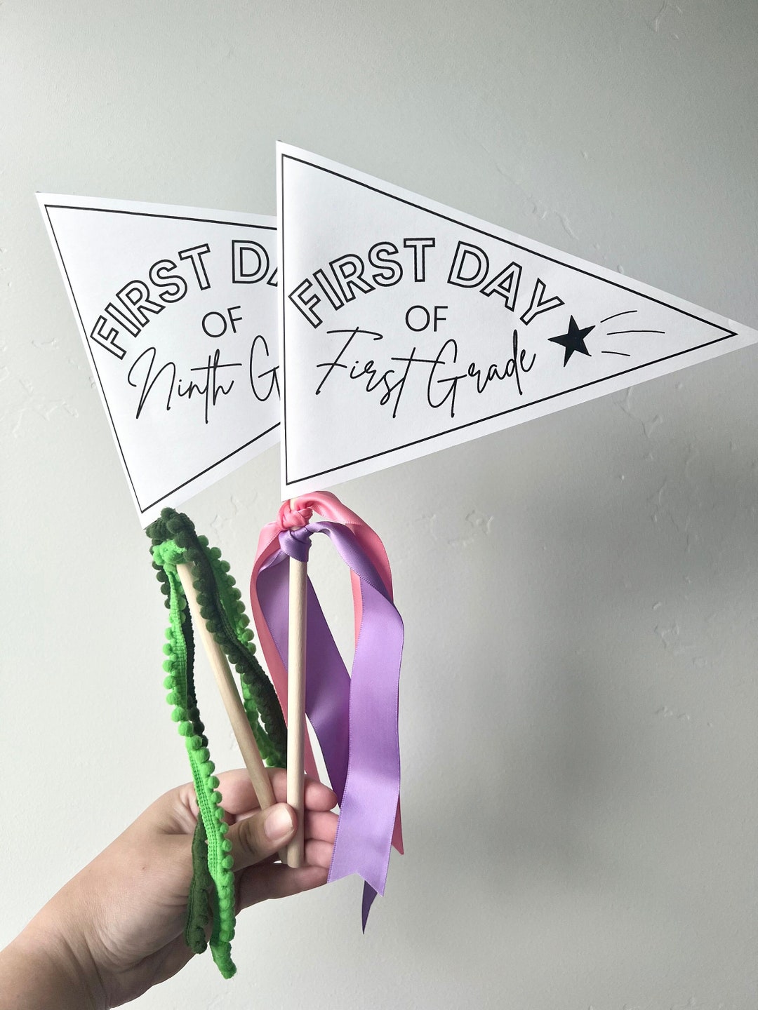 First Day of School Pennant Flag, Printable Pennant Flag, Back to ...