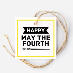 Happy May the Fourth Gift Tag, Printable Star Wars Gift Tag, Square Tag ...