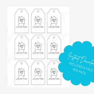 Welcome Home Gift Tags, Housewarming Gift, New Home Printable ...