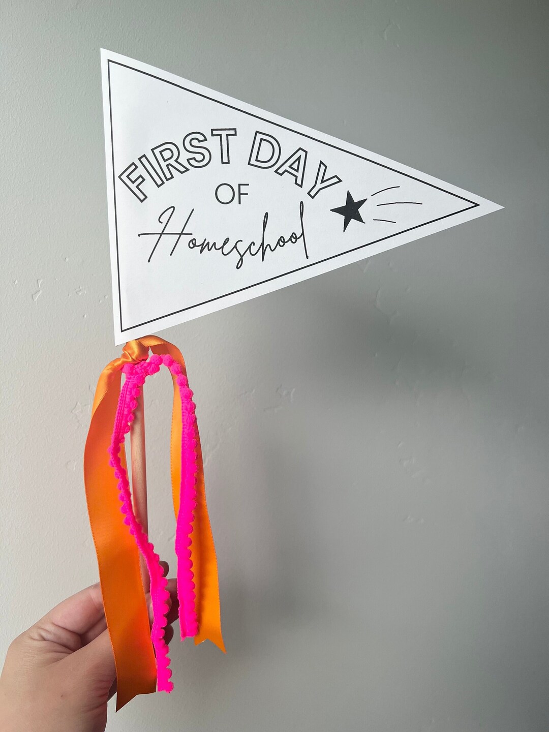 First Day of Homeschool Pennant Flag, Printable Pennant Flag, Pennant ...