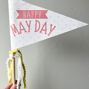 May Day Pennant Flag, DIY Pennant, May Day Basket Flag, Doorstep Treat ...