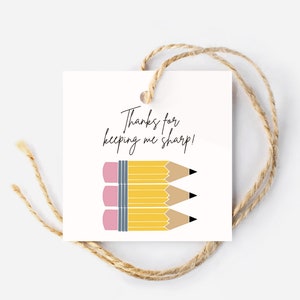 Thanks for Keeping Me Sharp Gift Tags, Square Tags, Teacher ...