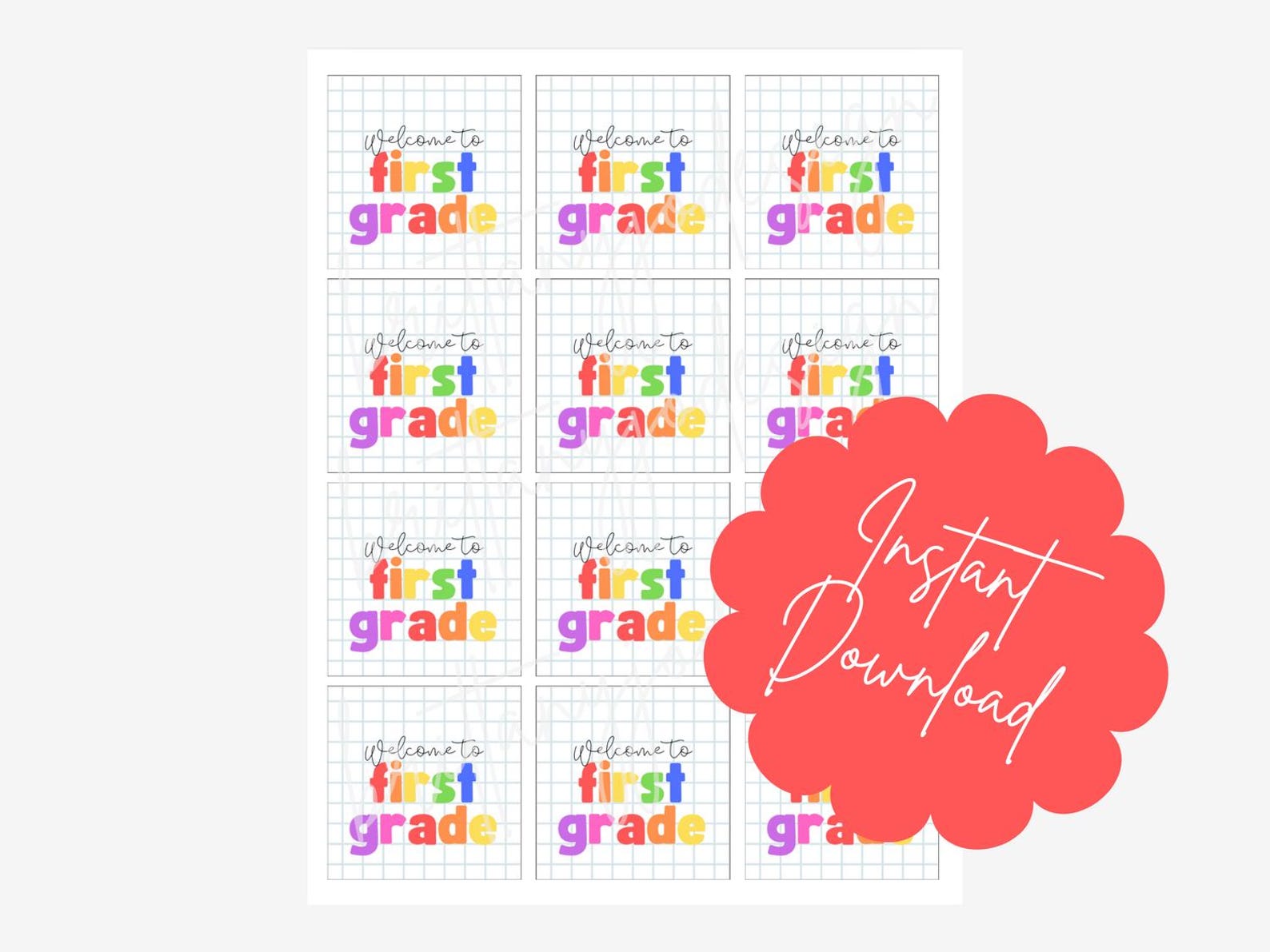 Welcome to First Grade Gift Tags, Back to School Gift Tags, First Day ...