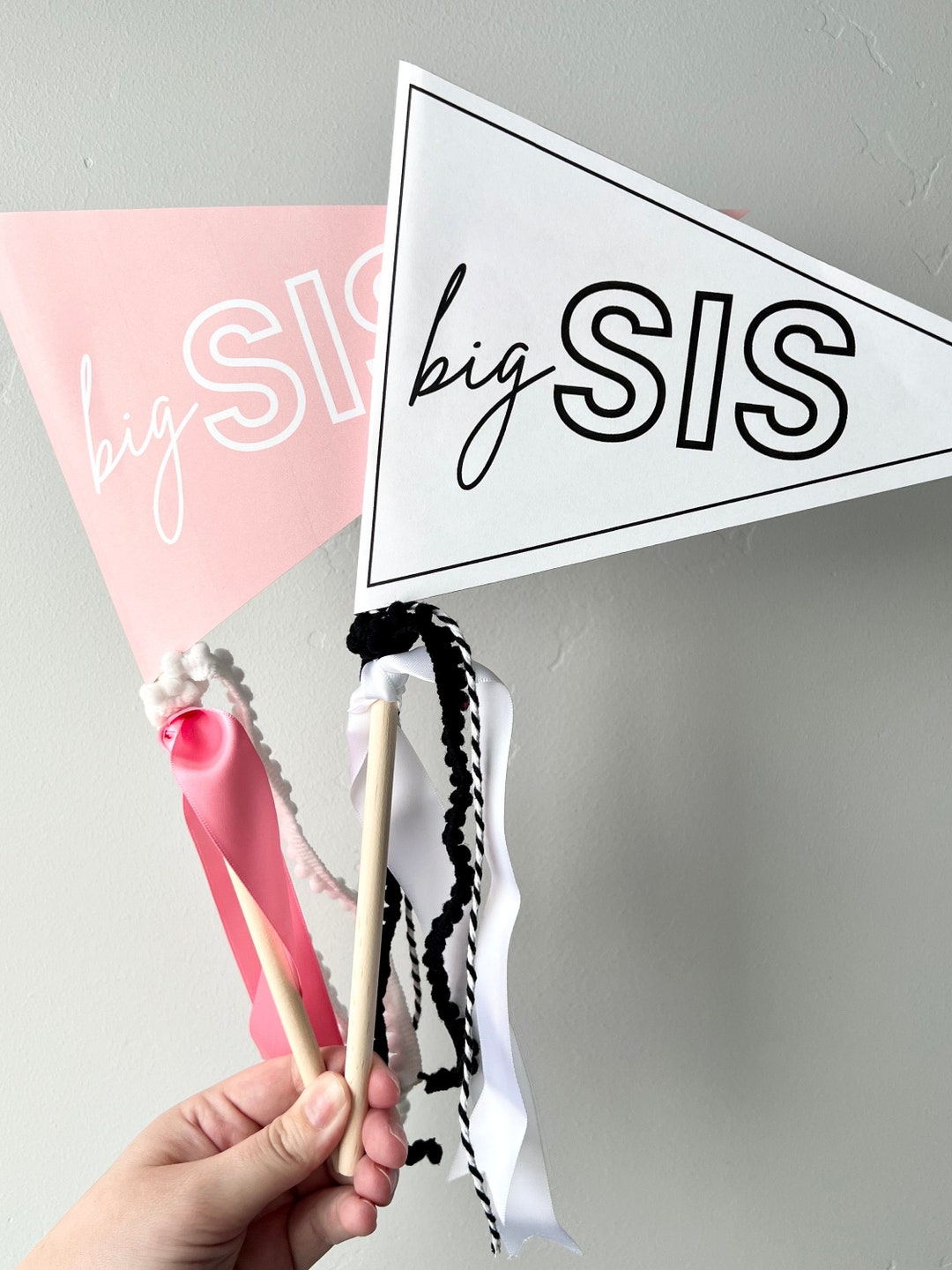 Big Sis Pennant Flag, Pregnancy Announcement, DIY Pennant, Baby Banner ...