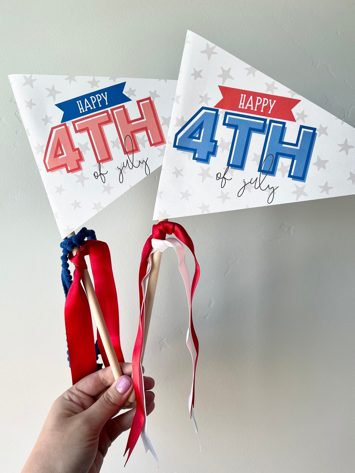 Happy 4th of July Pennant Flag DIY Pennant July Fourth Party - Etsy