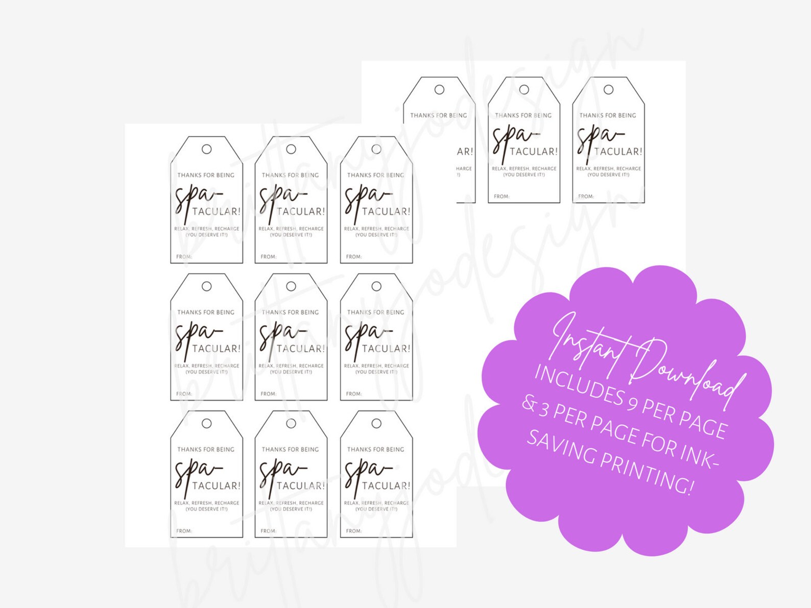 Spa-tacular Teacher Gift Tags, Teacher Appreciation Gift, Spa Gift, End ...