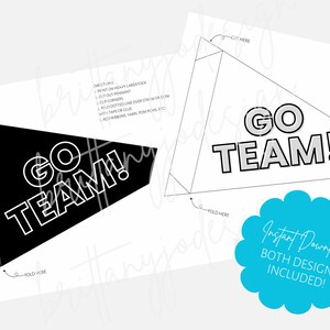 Go Team Pennant Flag, DIY Pennant, Sports Banner, Printable Pennant ...