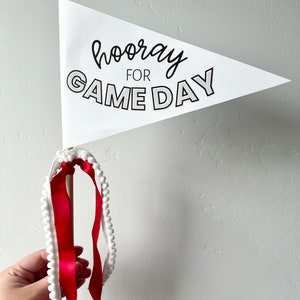 Hooray for Game Day Pennant Flag, DIY Pennant, Sports Banner, Printable ...