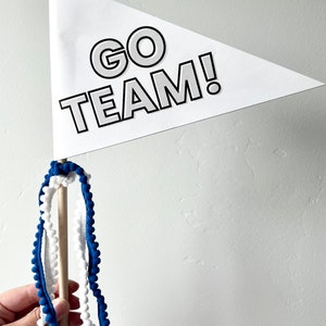 Go Team Pennant Flag, DIY Pennant, Sports Banner, Printable Pennant ...
