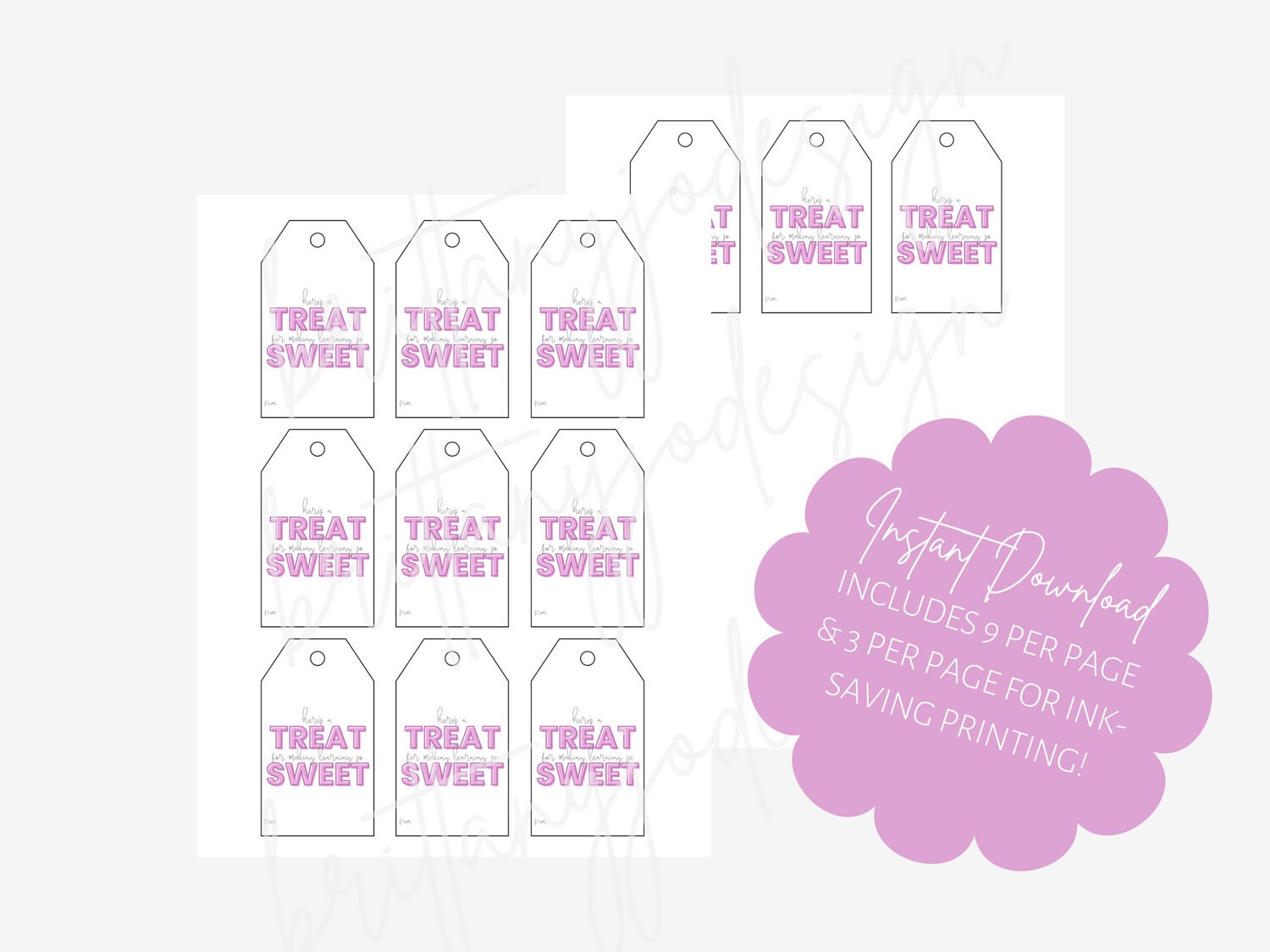 Here’s a Treat for Making Learning so Sweet Gift Tag, Teacher ...