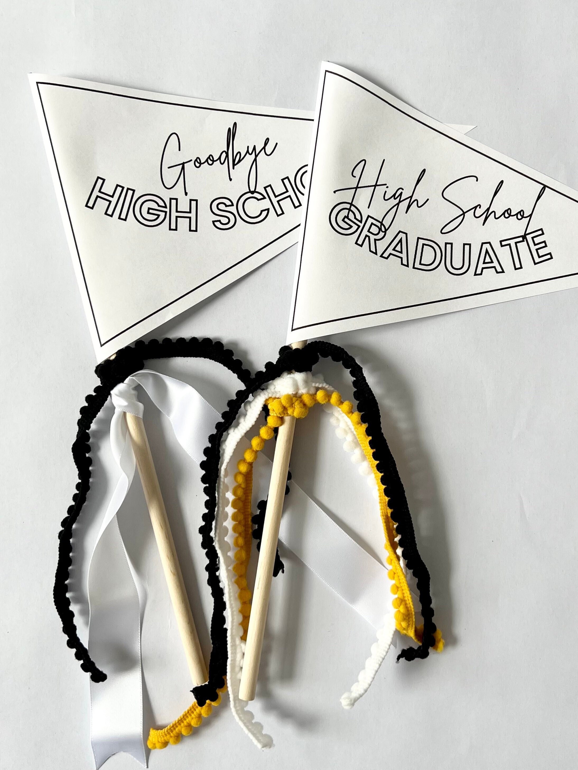 High School Graduate Pennant Flag, Goodbye High School, DIY Pennant ...