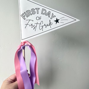 First Day of School Pennant Flag Printable Pennant Flag Back - Etsy