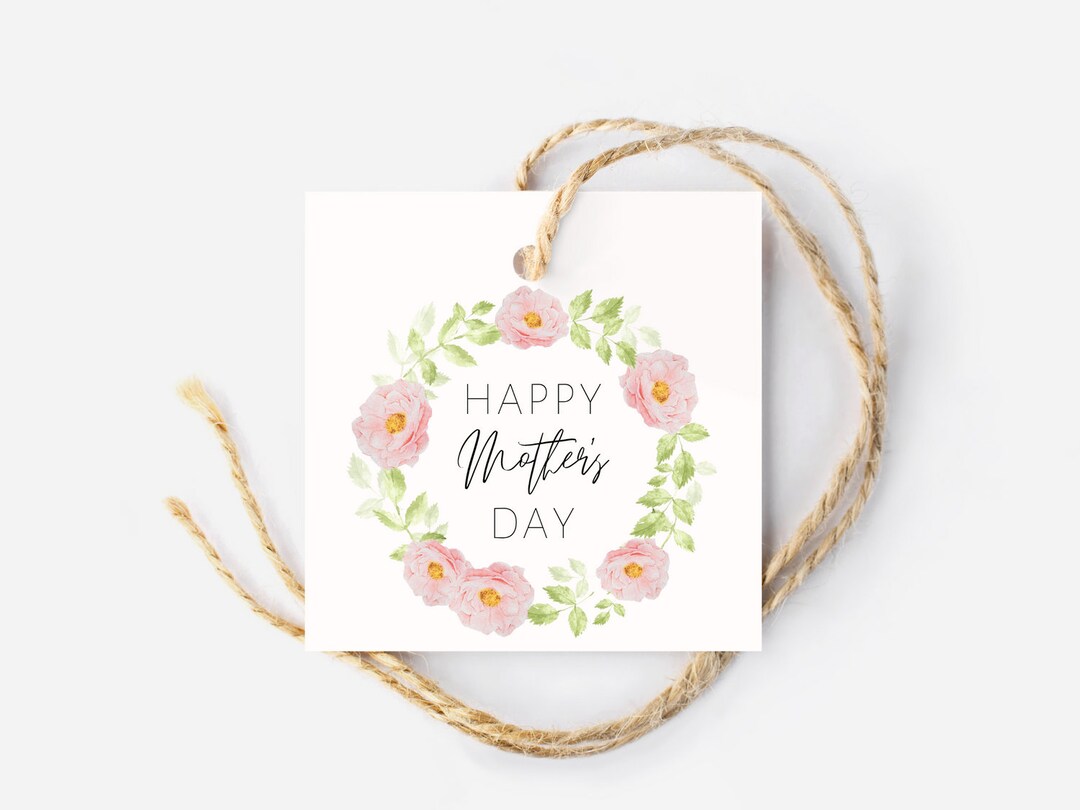 Mother’s Day Gift Tag, Square Tag, Floral Mother’s Day Hang Tag ...