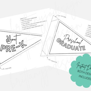 Preschool Graduate Pennant Flag, Peace Out Pre-k, DIY Pennant ...