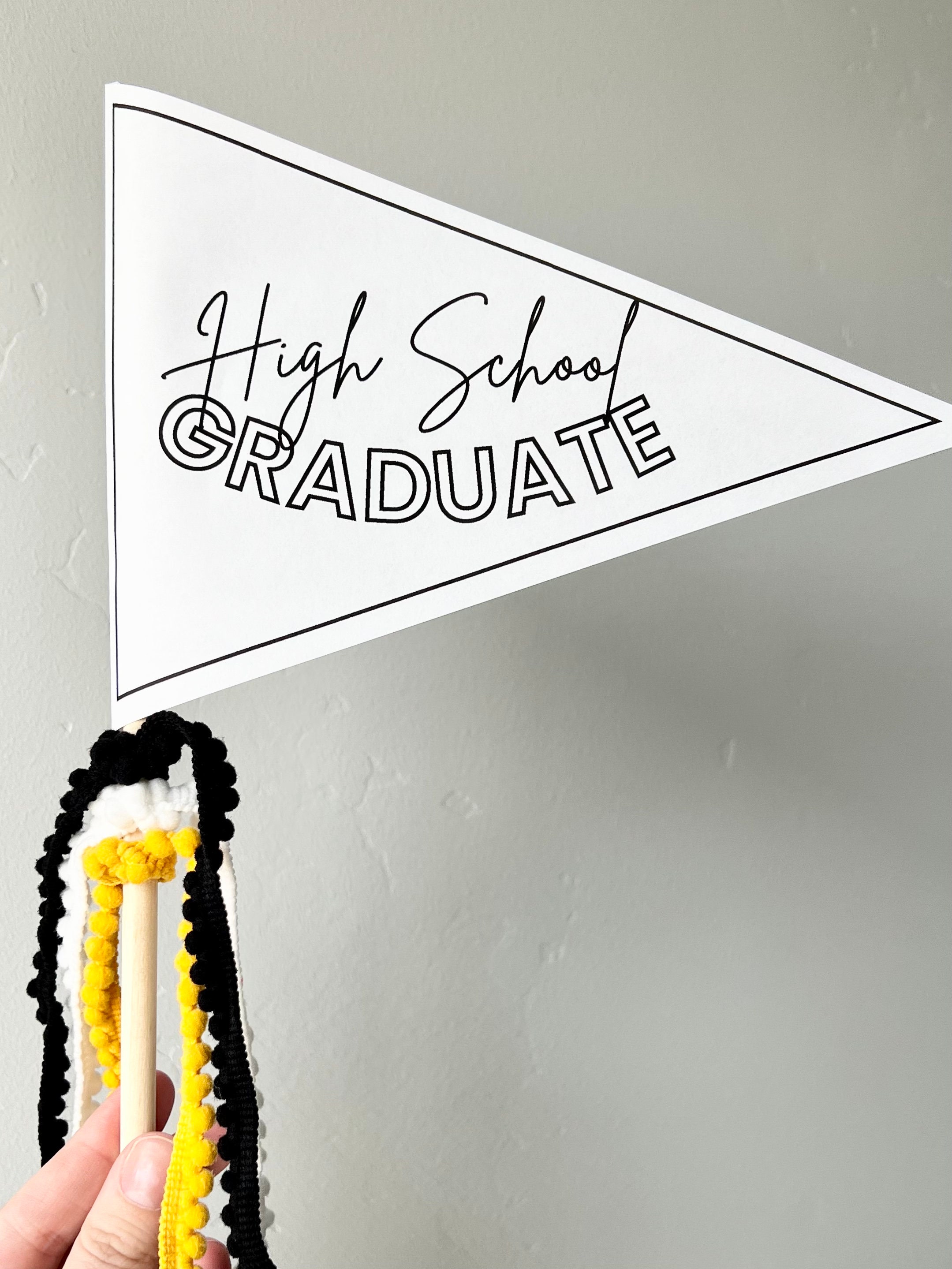 High School Graduate Pennant Flag, Goodbye High School, DIY Pennant ...