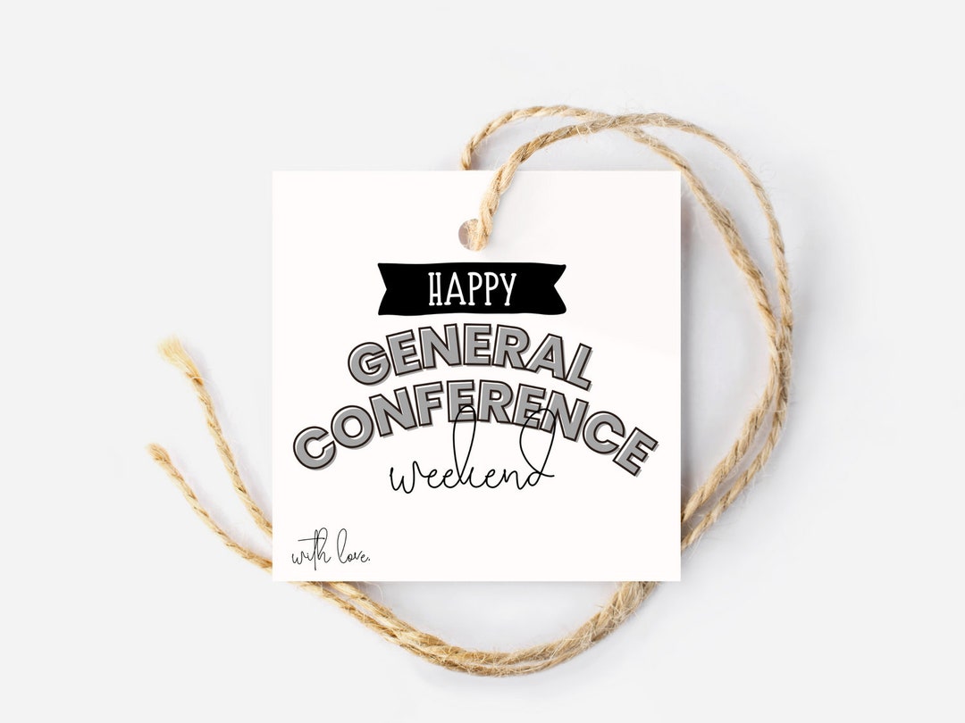 Happy General Conference Gift Tag, Square Tag, LDS Hang Tag, Donut ...