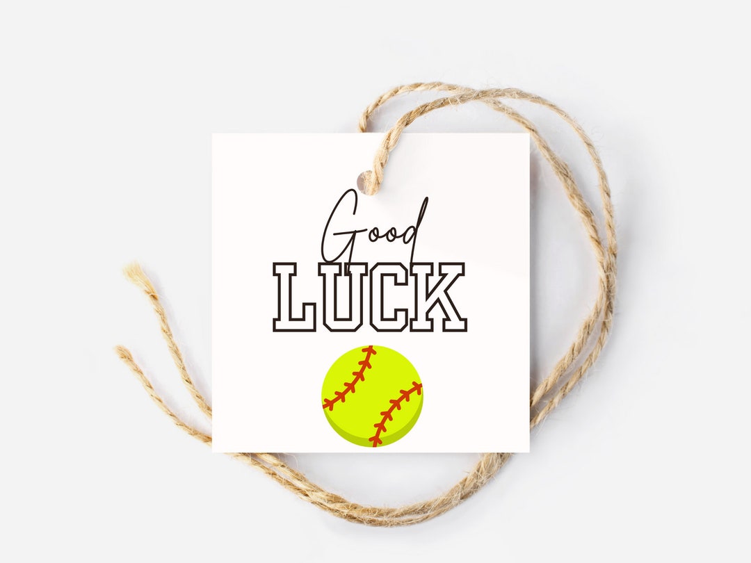 Softball Game Day Tags, Good Luck, Pre-game Treat, Square Tag, Hang Tag ...