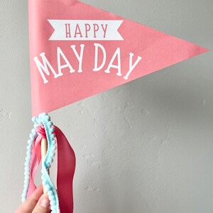 May Day Pennant Flag, DIY Pennant, May Day Basket Flag, Doorstep Treat ...