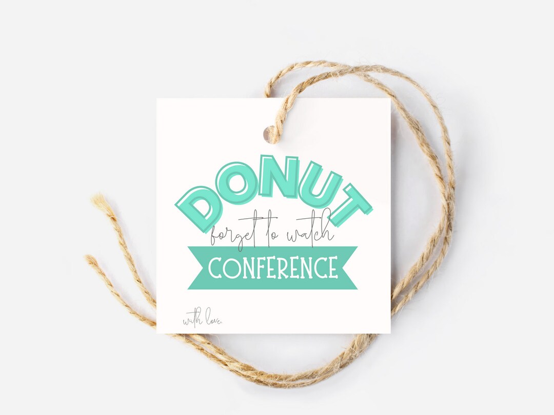 Donut General Conference Gift Tag, Square Tag, LDS Hang Tag, Donut ...