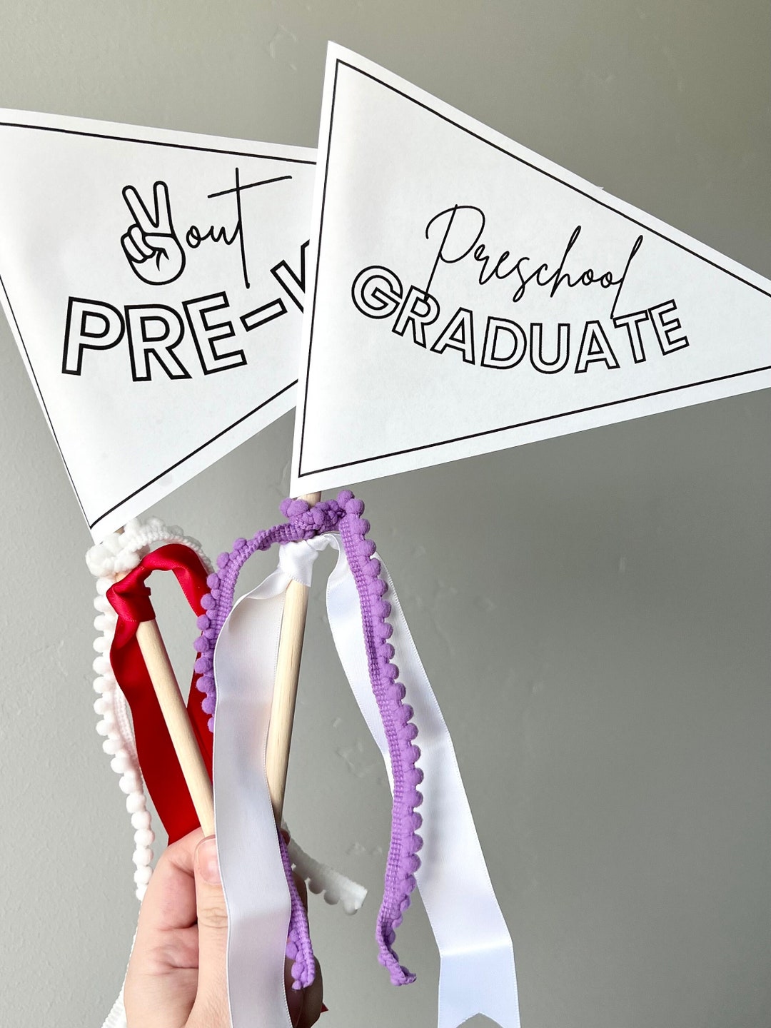 Preschool Graduate Pennant Flag, Peace Out Pre-k, DIY Pennant ...