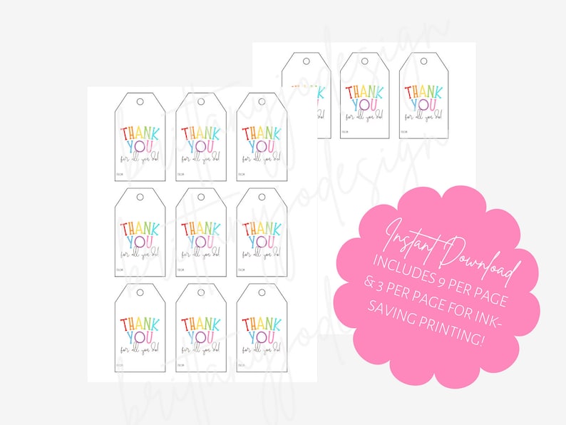 Rainbow Thank You for All You Do Gift Tags, Teacher Appreciation Gift ...