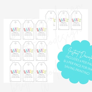Hands Down Gift Tags, Best Teacher, Teacher Appreciation Gift, Soap Tag ...