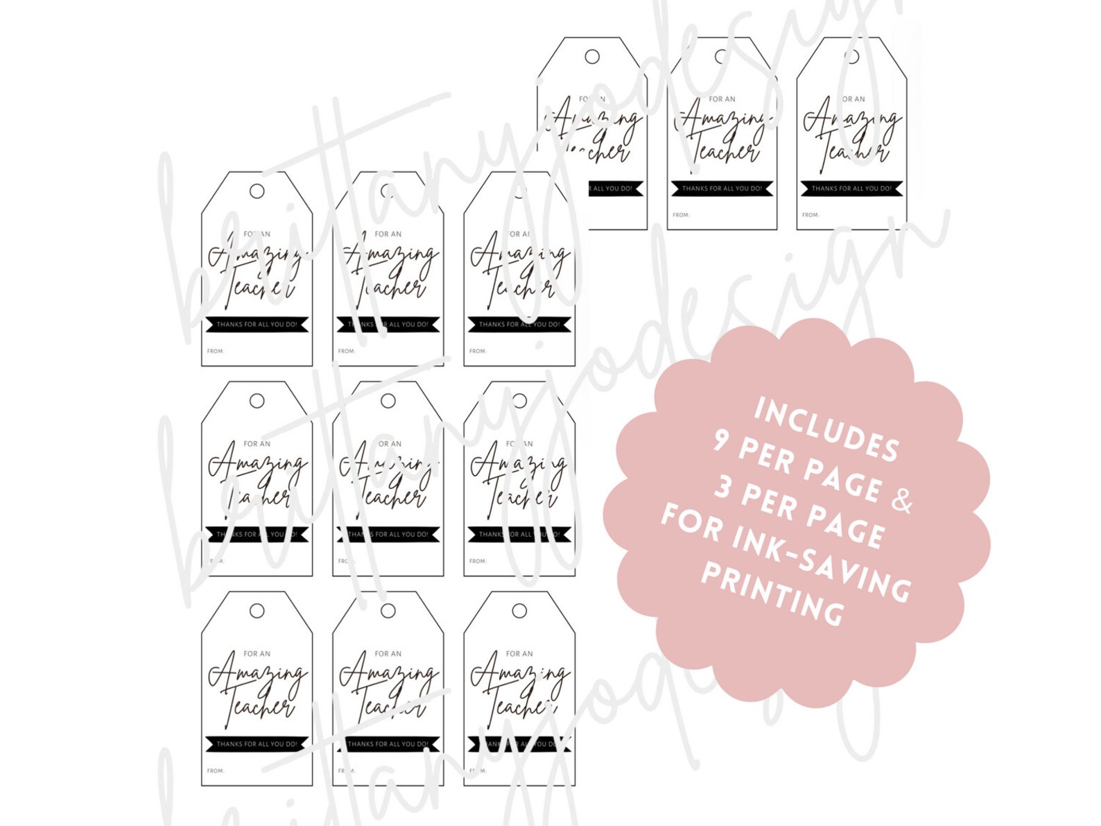 For an AMAZING Teacher Gift Tags, Teacher Appreciation Gift, Teacher ...