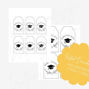 Pairs Well With a Masters Degree Gift Tag, Minimalist Graduation Gift ...