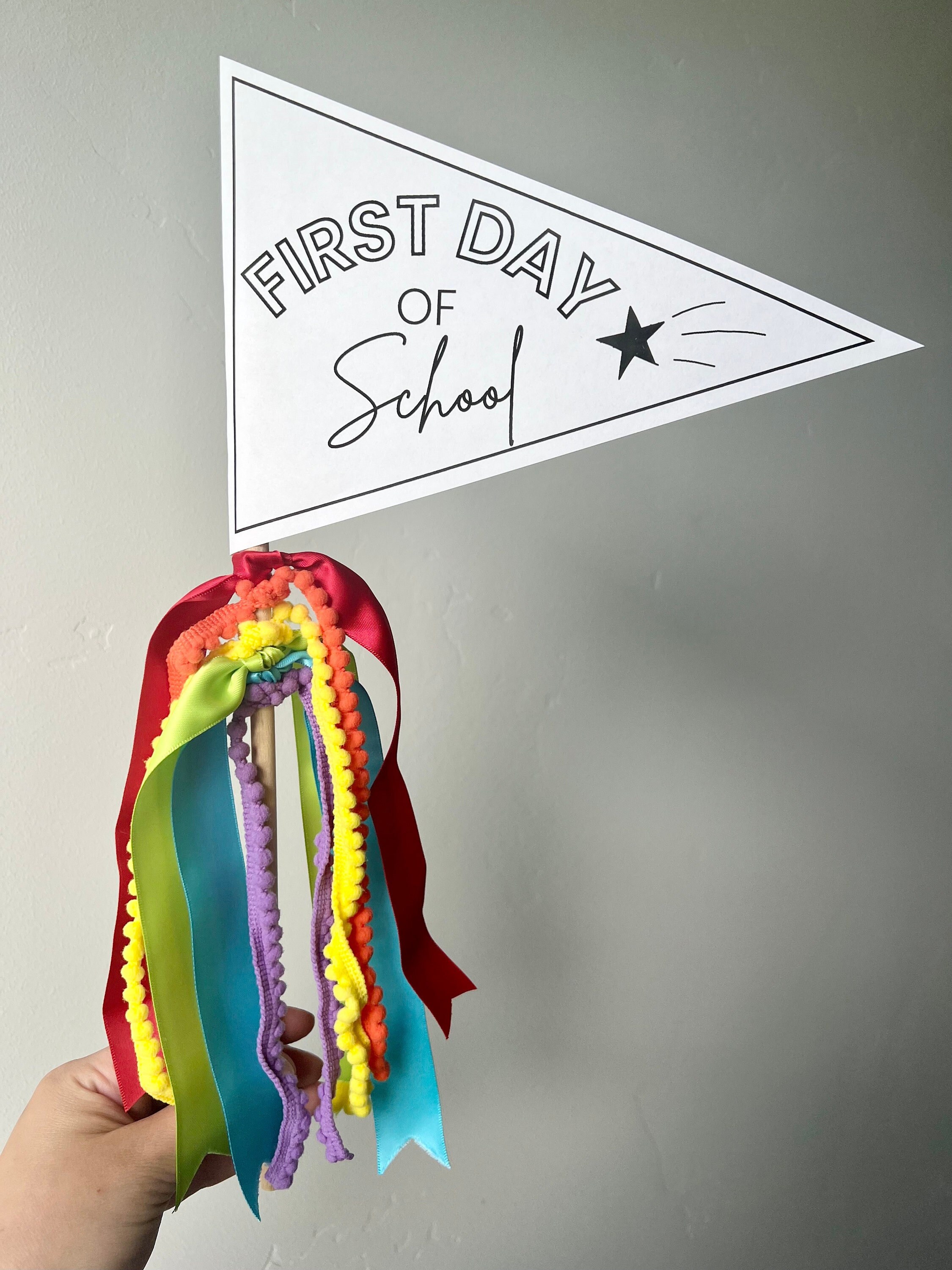 First Day of School Pennant Flag, Printable Pennant Flag, Pennant Flag ...