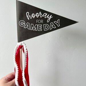 Hooray for Game Day Pennant Flag, DIY Pennant, Sports Banner, Printable ...