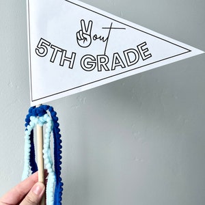 End of the School Year Pennant Flag, Peace Out Elementary, DIY Pennant ...