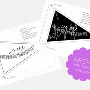 We Are Homeowners Pennant Flag, DIY Pennant, Realtor Printable, Moving ...
