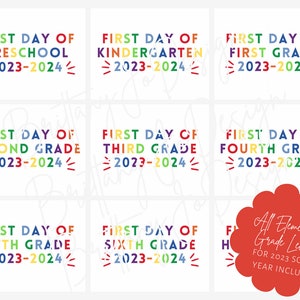 Rainbow First Day of School Signs Rainbow Printable - Etsy