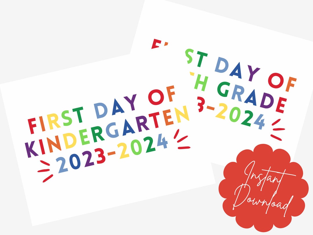Rainbow First Day of School Signs Rainbow Printable - Etsy