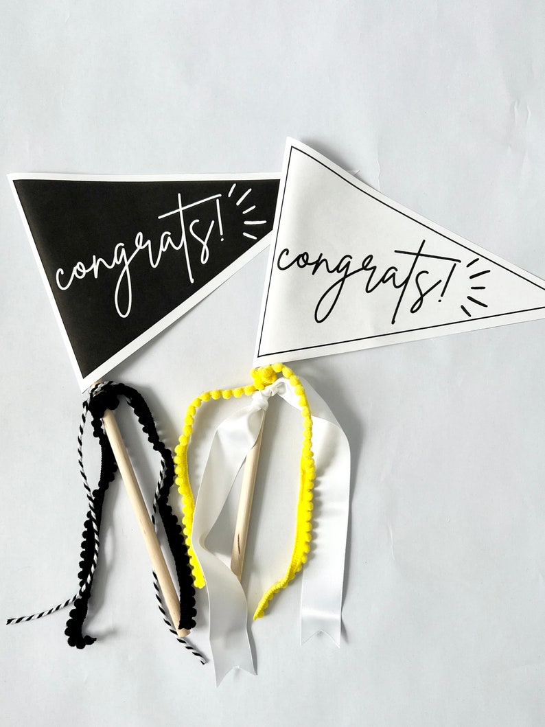 Congrats Pennant Flag DIY Pennant Celebration Banner - Etsy