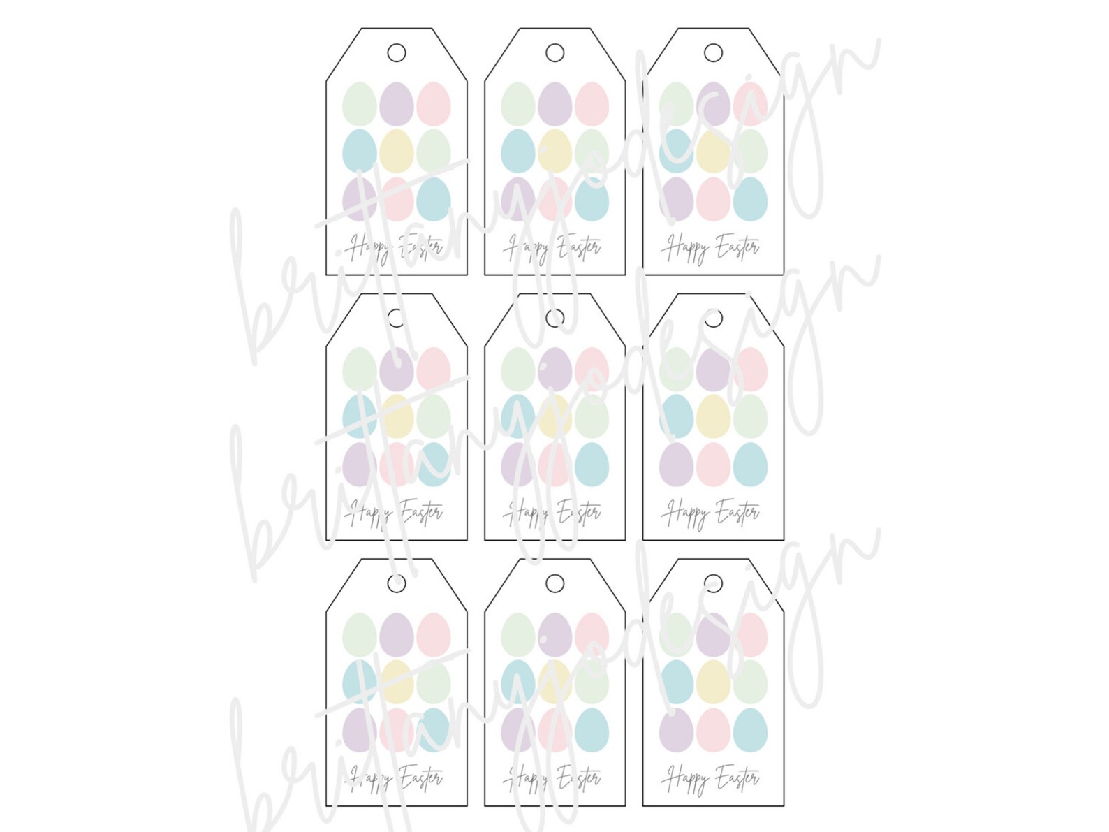 Easter Egg Gift Tag Easter Hang Tag Pastel Easter Macaron - Etsy