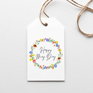 Happy May Day Printable Tags, Gift Tags, May Day Tags, Wildflower ...