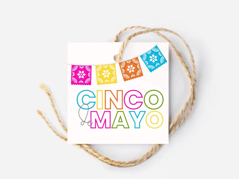 Bright Cinco De Mayo Gift Tag, Fiesta Hang Tag, Printable Gift Tags ...
