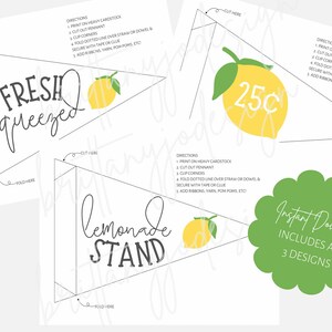 Lemonade Stand Pennant Flag, Lemonade Printable, DIY Pennant, Printable ...