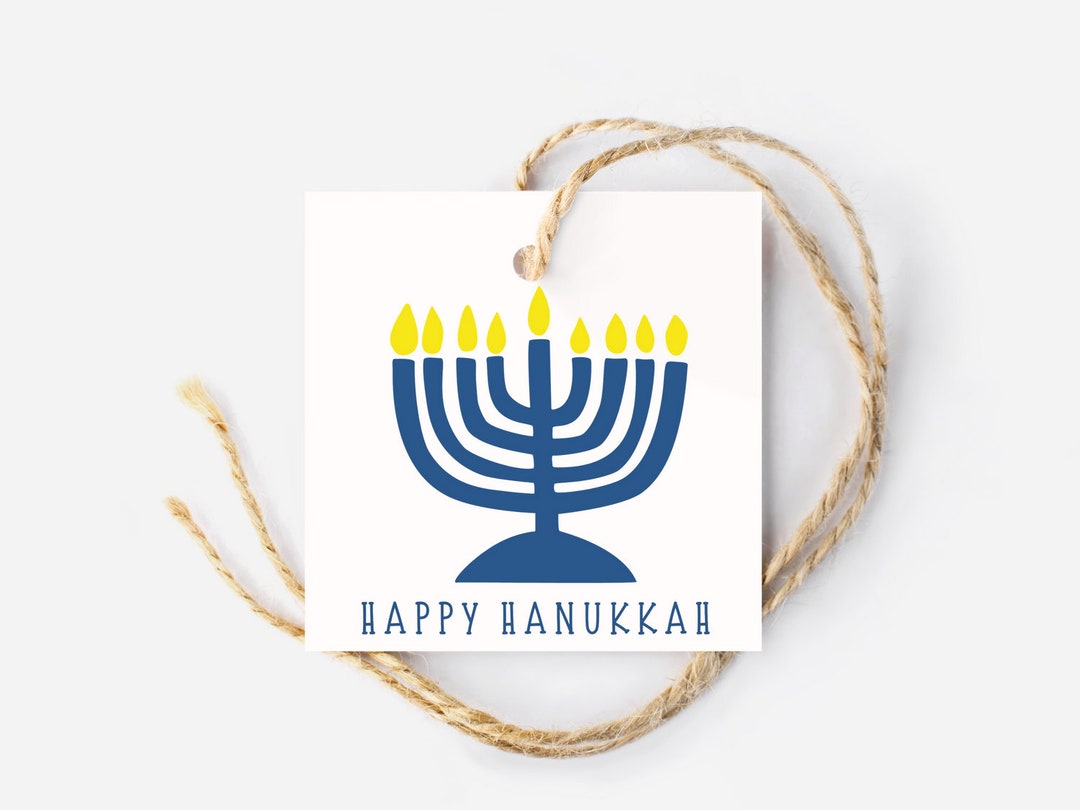 Happy Hanukkah Gift Tag, Holiday Treat Tag, Hanukkah Tag, Hang Tag ...