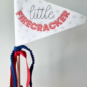 Little Firecracker Flag & All American Babe Pennant Flags, DIY Pennant ...