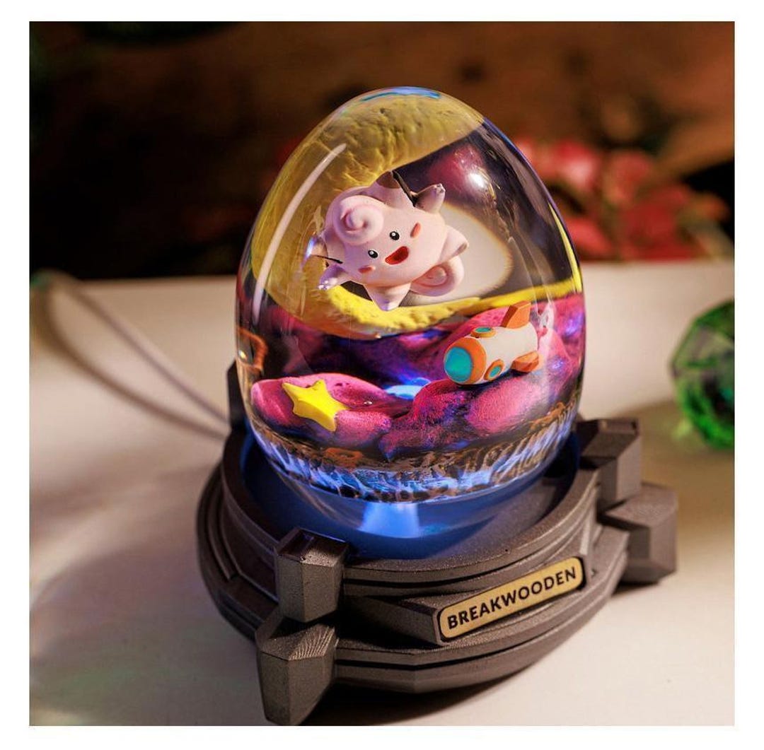 MARVELOUS POKEMON Resin Lamp Egg, Custom Epoxy Resin Art, Handcrafted ...
