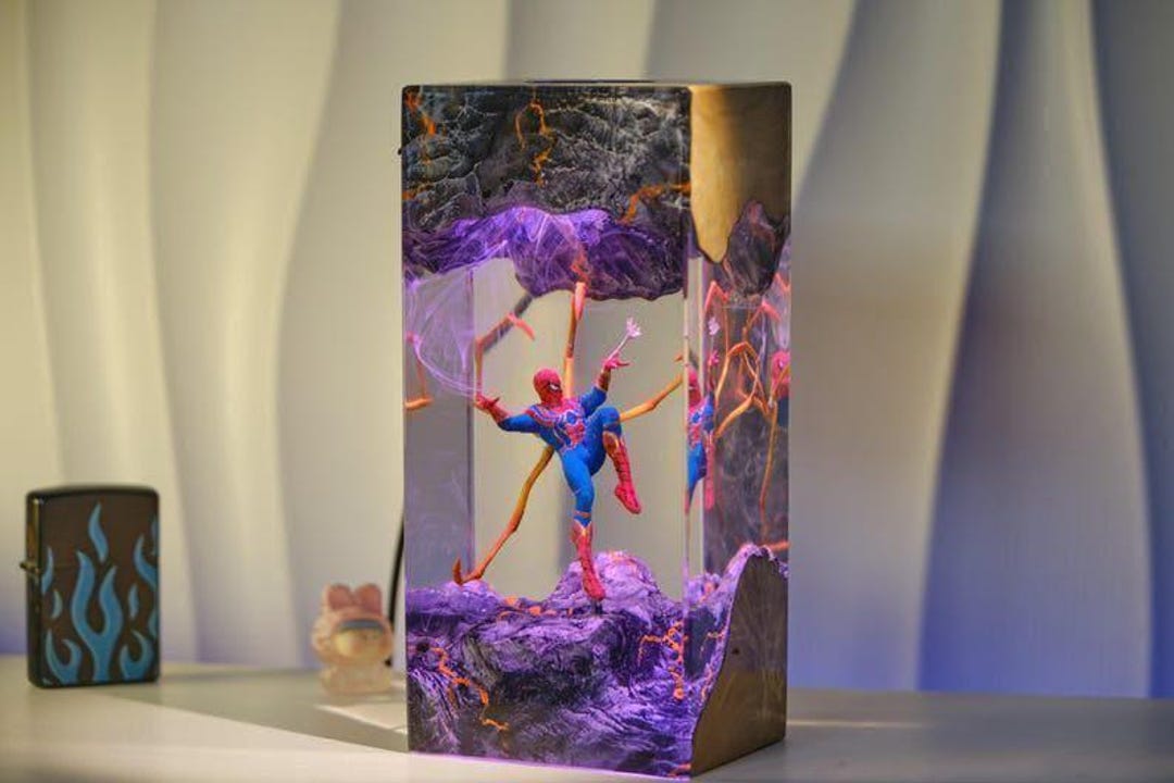 Custom Spider Man Lamp, Resin Night Light, Spider-man Gift, Gift for ...