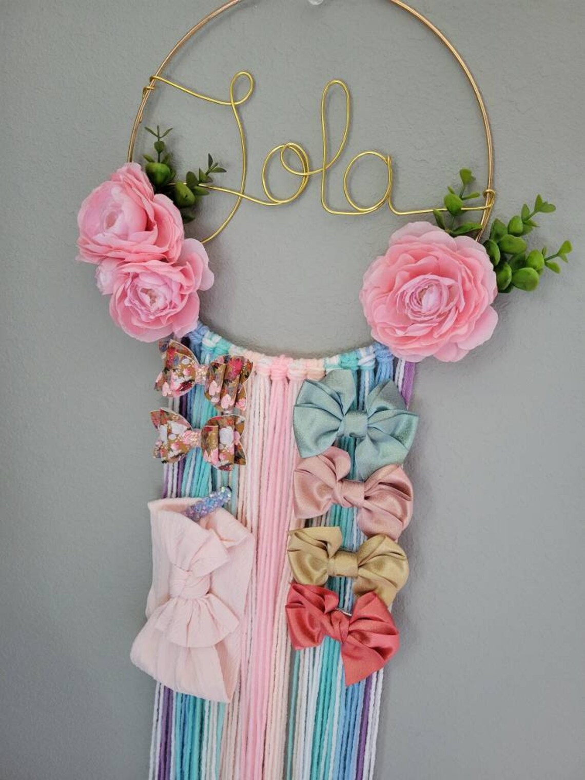 Personalized Hair Bow Holder Ring Girls Custom Hairbow - Etsy