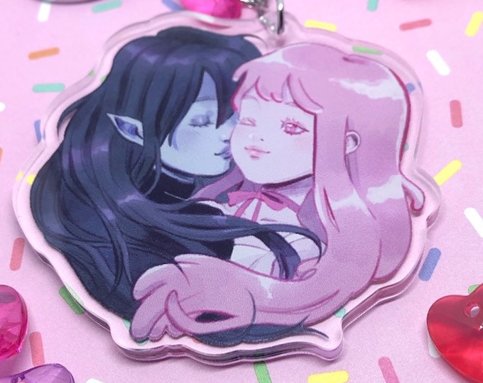 Bubbline Keychain Marceline & Bubblegum Ship Art on Acrylic Charm ...