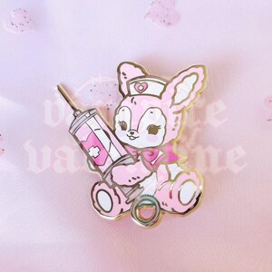 Creepy Cute Syringe Bunny Pin | Kitsch Retro Nurse Rabbit as Hard ...