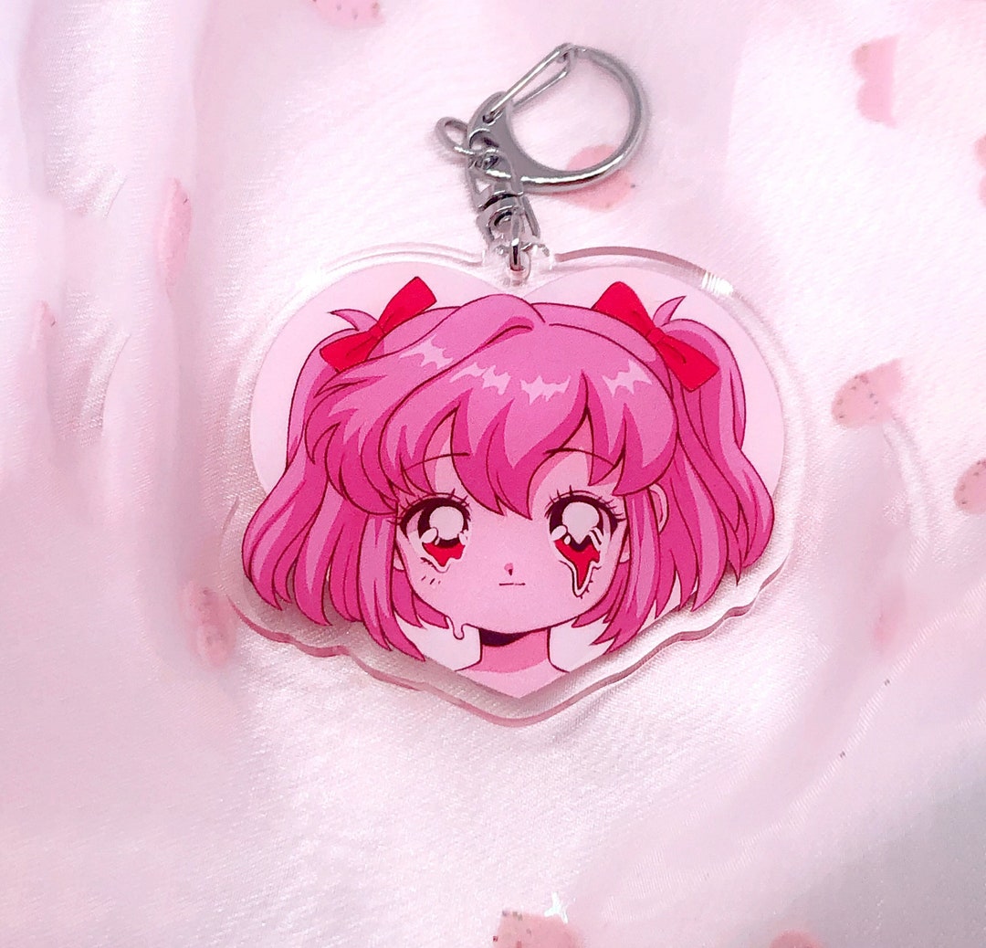 Body Horror Anime Keychain | Creepy Cute Melty-chan Acrylic Charm ...